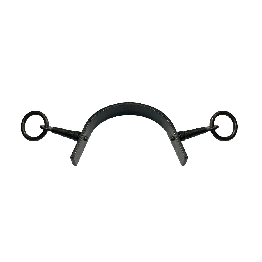 Forged Spanish Noseband with 2 Long Rings, Smooth Edge