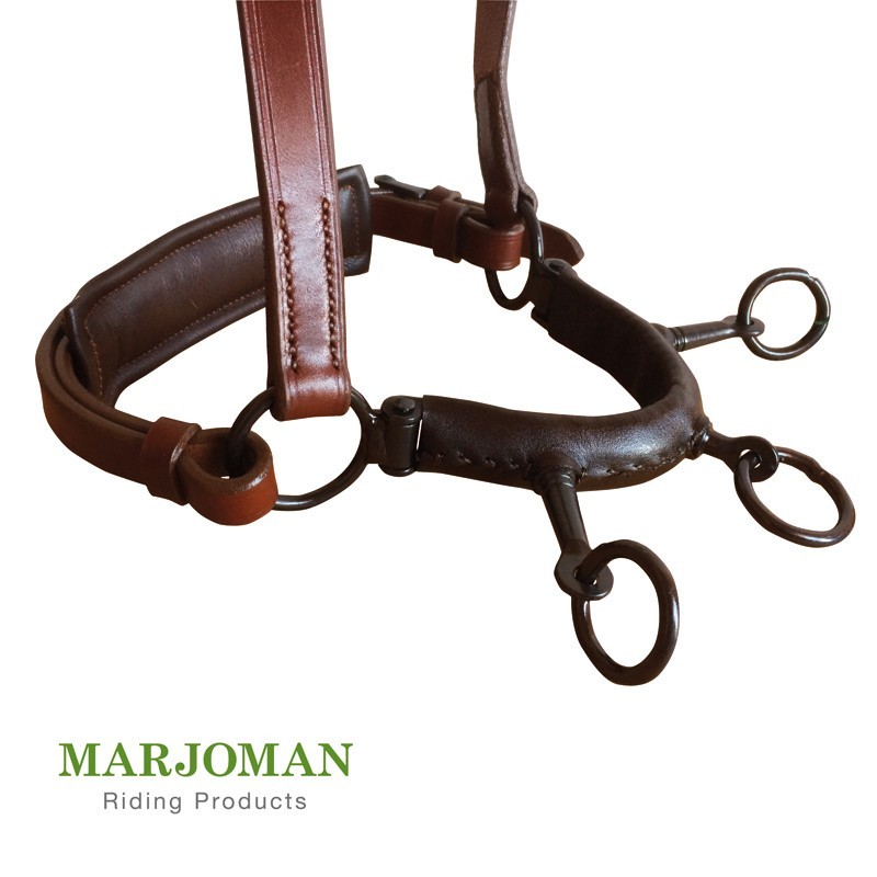 MARJOMAN DRESSAGE HALTER, CAVESSON WITH RING AT SIDE AND 3 PILLARS