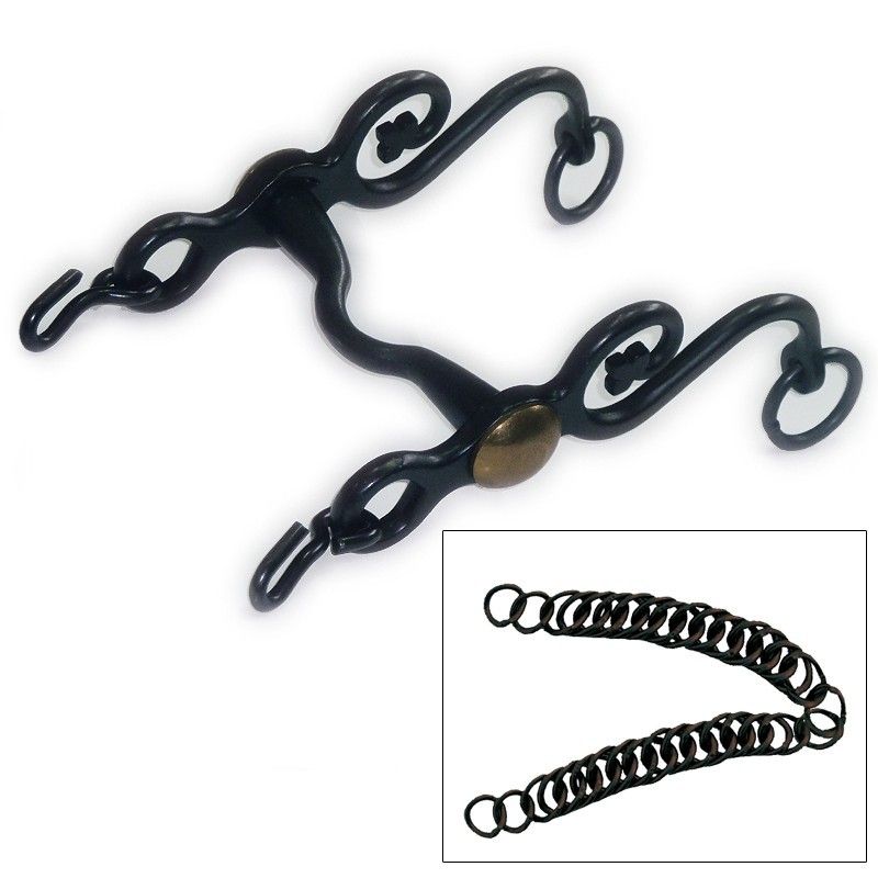 BLACKENED ALTA ESCUELA SPANISH BIT WITH CURB CHAIN